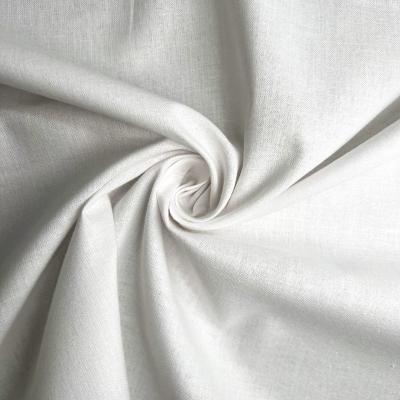 Tissu popeline de coton blanc uni - Tissus Print